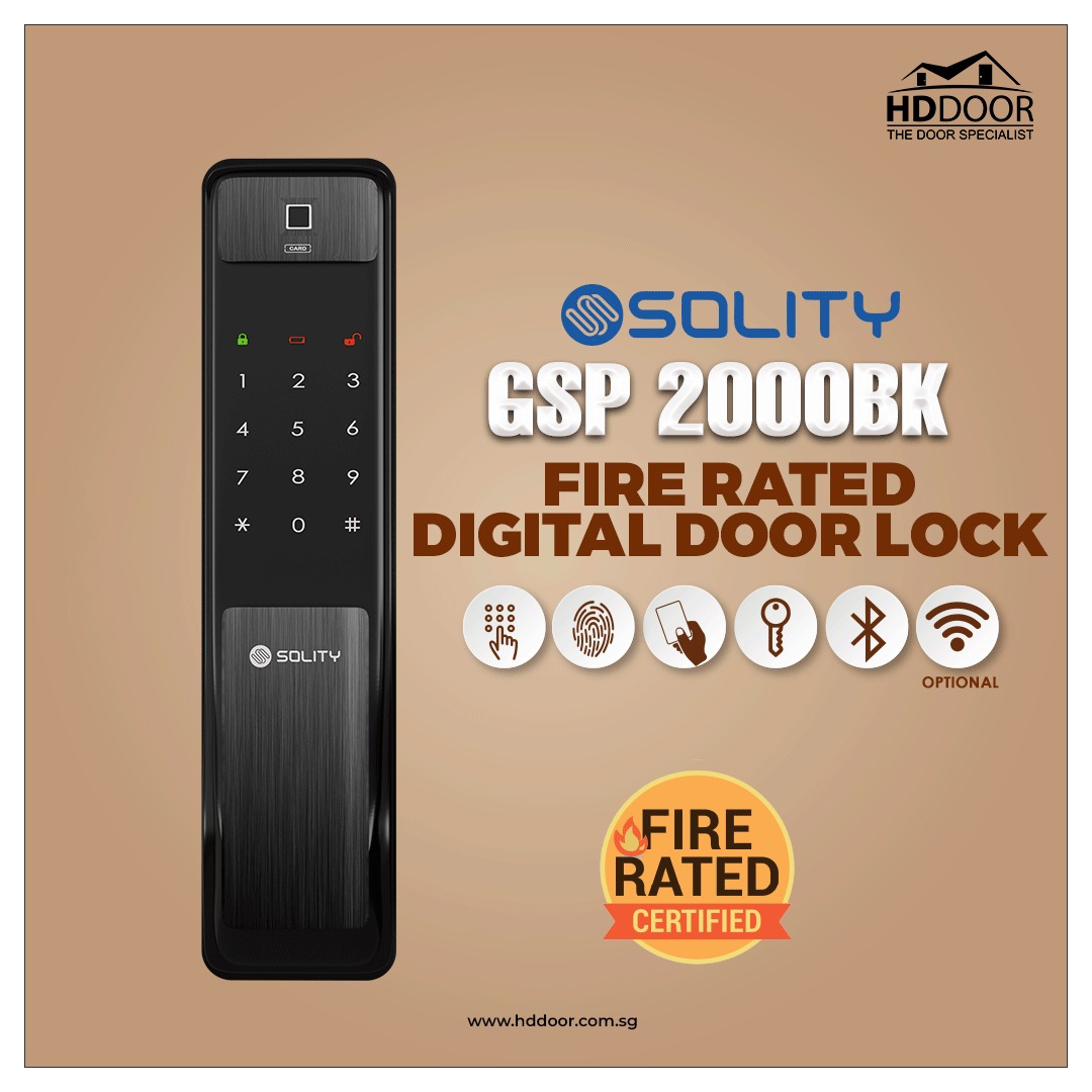 Solity GSP-2000BK Fire Rated Digital Door Lock [HDB, BTO, CONDO ...