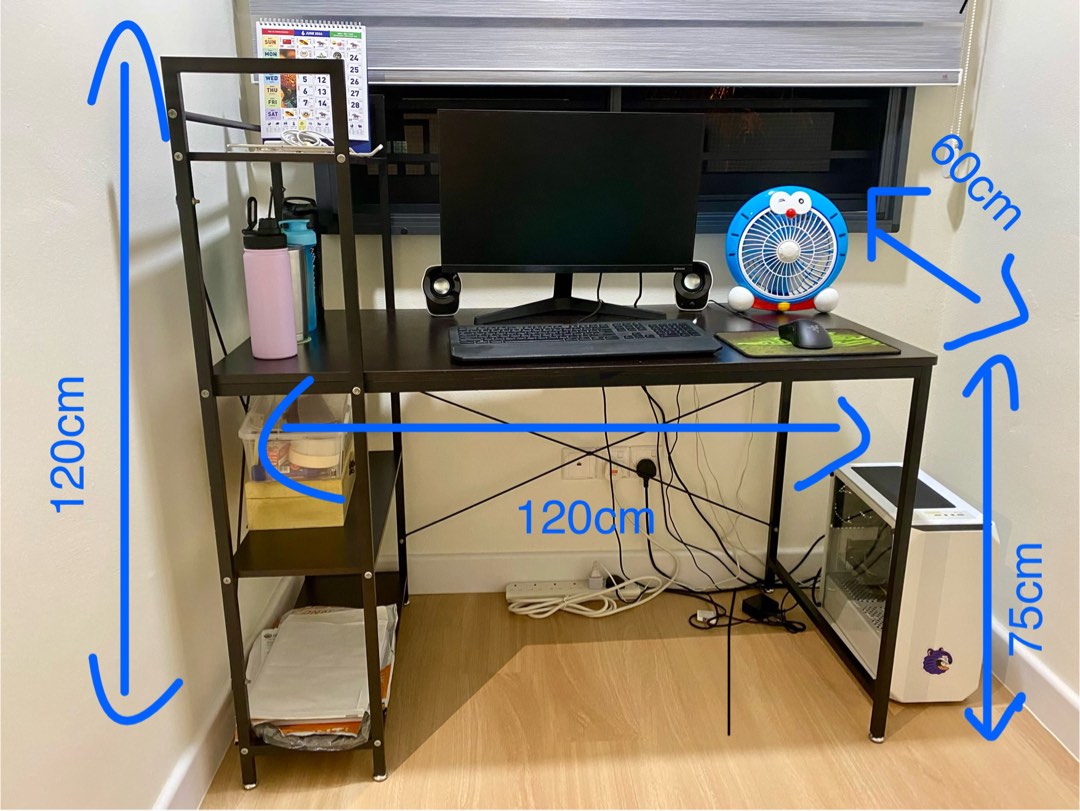 SSF PREMIUM BLACK WOODEN COMPUTER DESK(TABLE ONLY), Furniture & Home ...