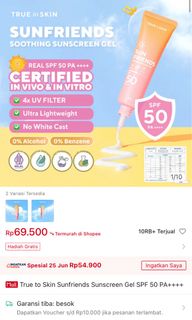 True to skin Sunscreen 30ml, Kesehatan & Kecantikan, Kulit, Sabun ...