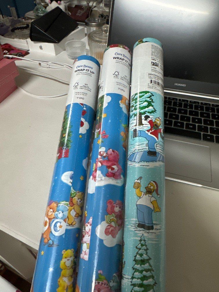 Typo Wrapping Paper Care Bears/the Simpsons, Hobbies & Toys, Stationery ...