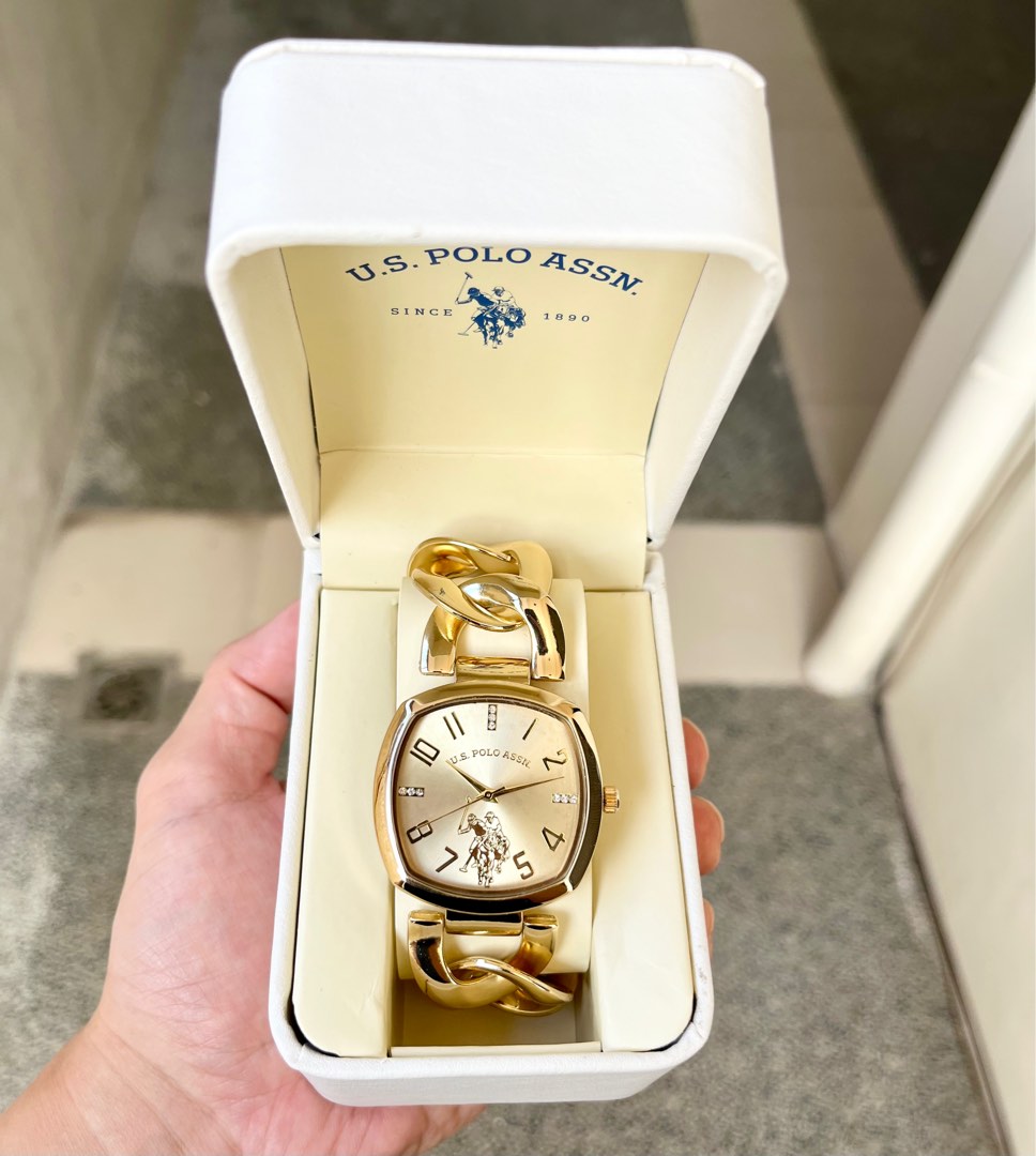 US POLO ASSN Women’s Quartz Gold Watch, Women's Fashion, Watches ...