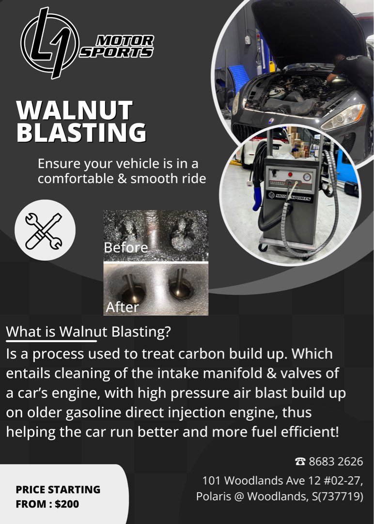 Walnut blasting to intake valve , throttle body cleaning , intake ...