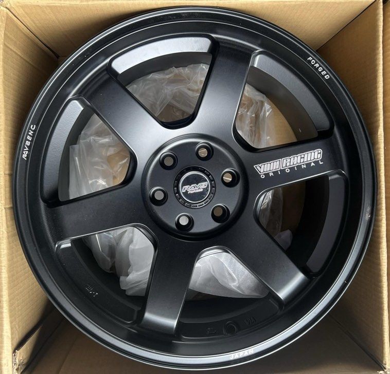 18” TE37 Ultra Rays design Black mags 6Holes pcd 114 fit Nissan Navara ...