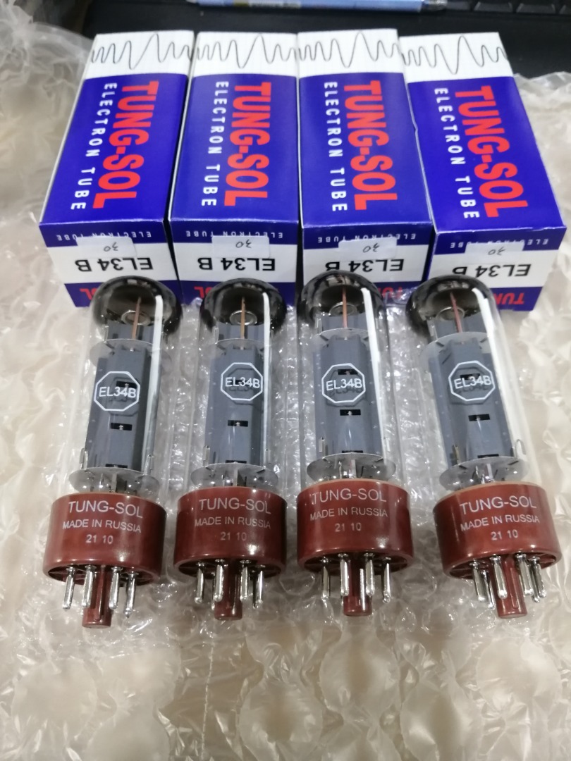 4pcs Tung Sol EL34B Vacuum Valve Tube Matched Quad, Audio, Other Audio Equipment on Carousell