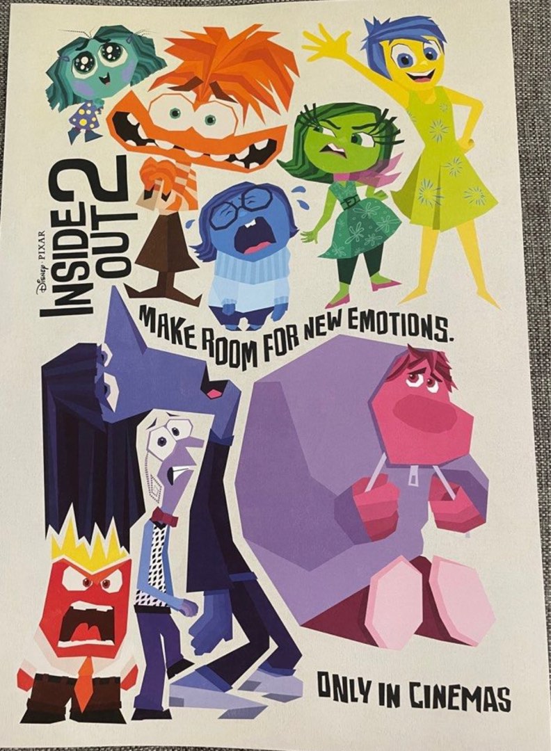 玩轉腦朋友 2 Inside Out 2 海報 Poster 珍藏版, 興趣及遊戲, 收藏品及紀念品, 明星周邊 - Carousell