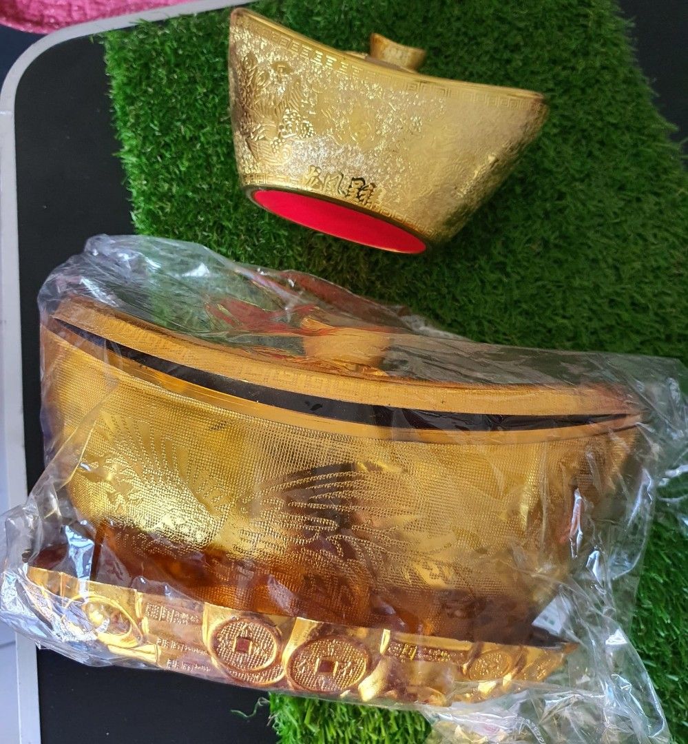 🏆 CNY Gold Ingot Storage Container / Yuan Bao / 金元宝, Hobbies & Toys ...