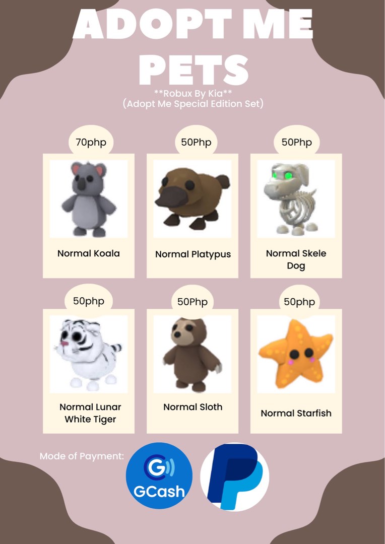 Adopt Me Pets Ultra Rares Set4! Cheap Prices, Hobbies & Toys, Toys ...