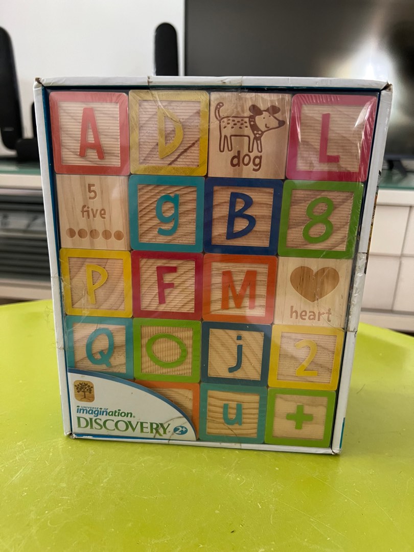 Alphabet & Numbers Wooden Blocks, Hobbies & Toys, Toys & Games on Carousell