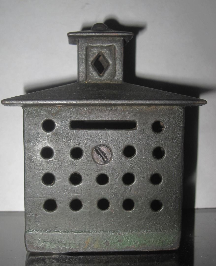 Antique 1880's J & E Stevens Cast Iron Toy Coin Bank with Copula ...