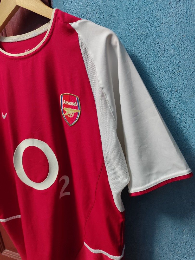 Arsenal Jersey Jersi Home Kit Vintage Rare 2002, Men's Fashion ...