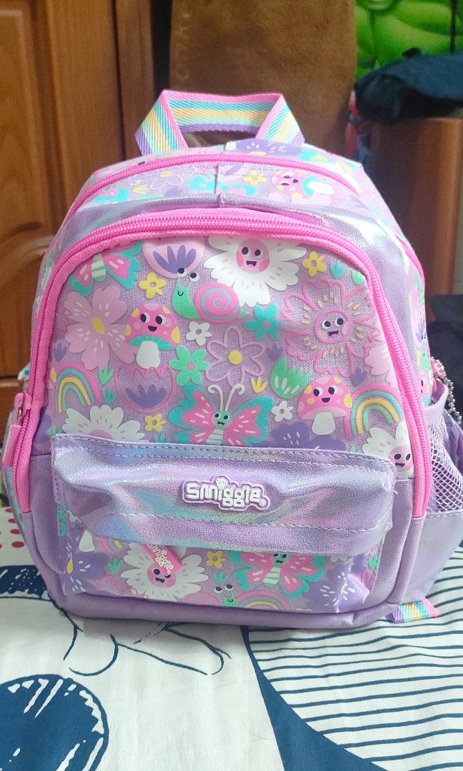 Backpack Smiggle tiny teeny lilac, Fesyen Wanita, Tas & Dompet di Carousell
