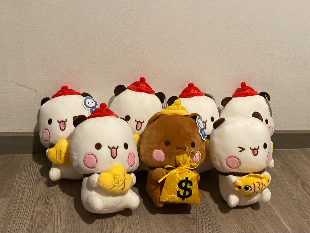 (Bubu and DuDu Bundle) Medium Plush Fortune Bag Money Gold Golden Fish ...