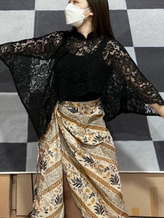 Cape Brukat Hitam / Kebaya Baju Pesta Graduation Kondangan Party Dress ...