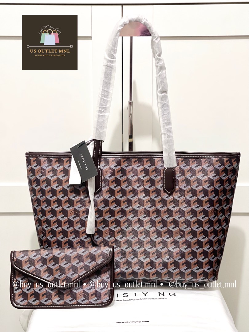 CHRISTY NG: RUSSO MONOGRAM TOTE CHESTNUT BROWN, Women's Fashion, Bags ...
