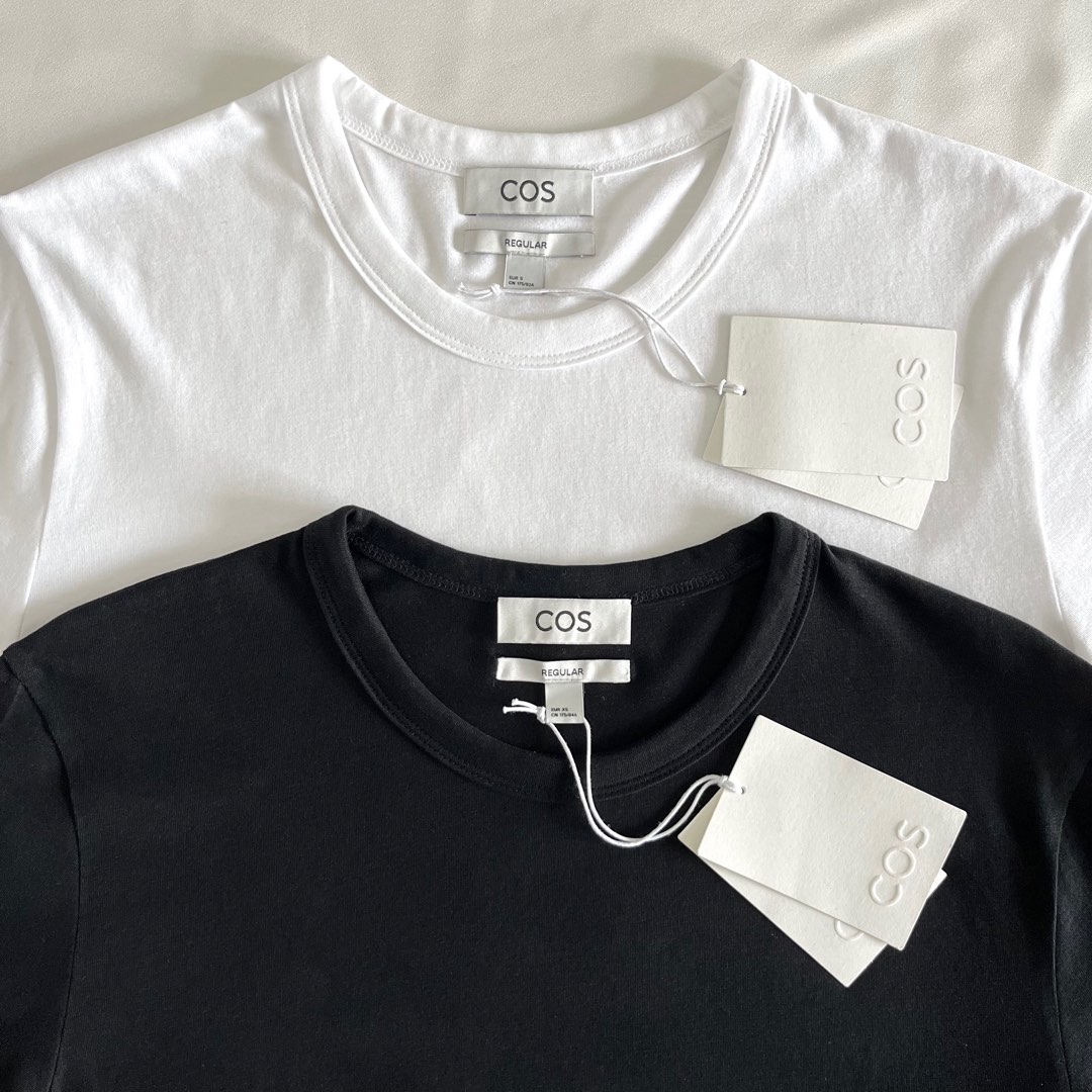 COS Unisex Black and White Tee / Shirt, Women's Fashion, Tops, Shirts ...