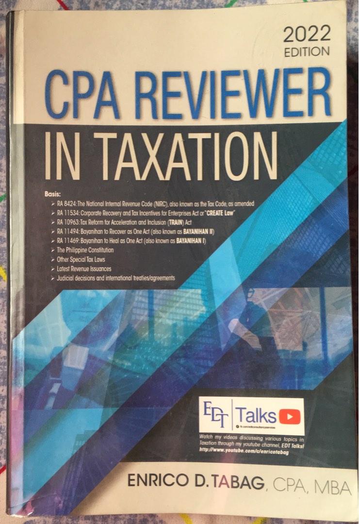 CPA Reviewer in taxation by tabag 2022, Hobbies & Toys, Books ...