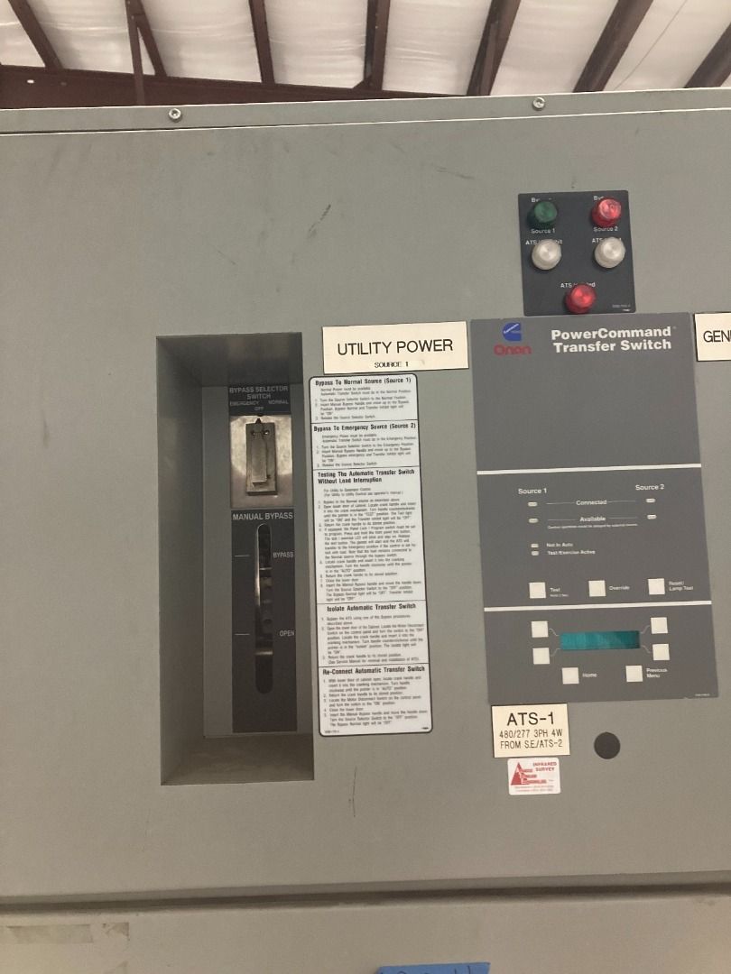 CUMMINS ONAN Automatic Transfer Switch (ATS) 3000 Amp 480/277V 3ph/4w 4 ...