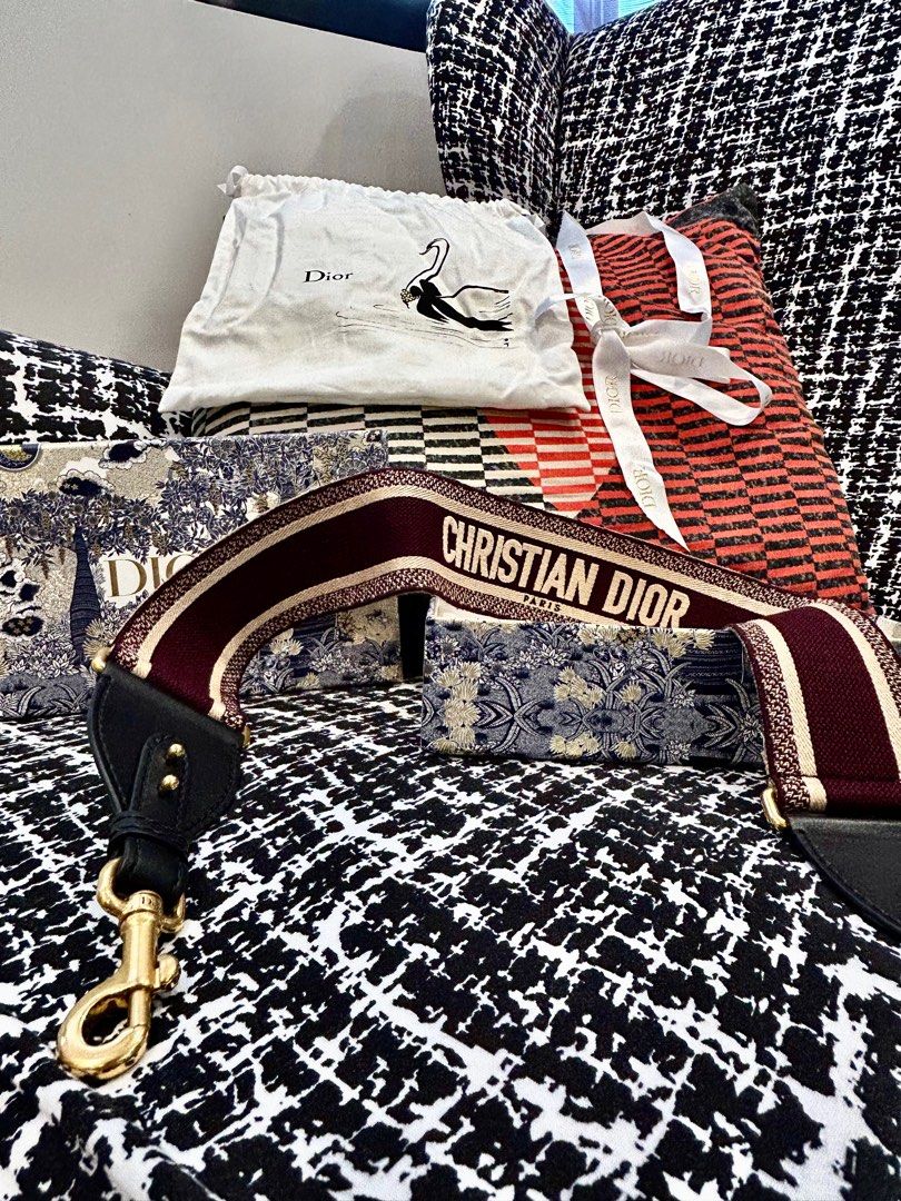 DIOR Shoulder Strap with Ring ( Brown / Maroon ), Luxury, Accessories ...