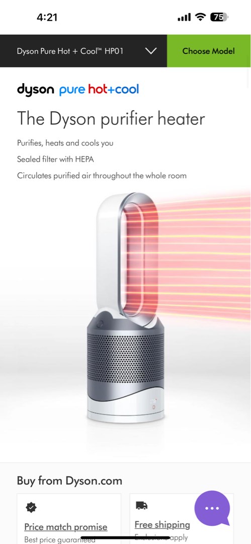 DYSON PURE Hot & Cool HP01, 家庭電器, 空氣清新機及抽濕機 - Carousell