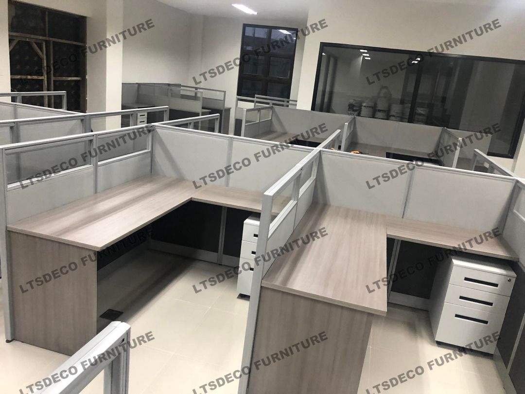 FULL LAMINATED L-SHAPE WORKSTATION CUBICLE | OFFICE PARTITION | OFFICE ...