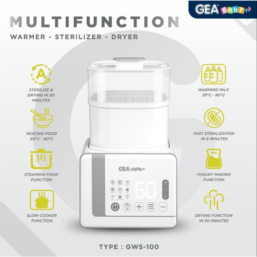 GEA Baby Multifunction Warmer Sterilizer Dryer GWS 100 / penghangat ...