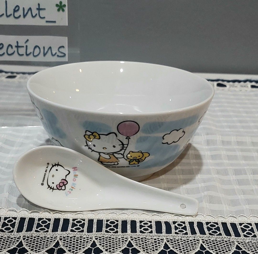 Hello Kitty porcelain bowl and spoon, Furniture & Home Living ...