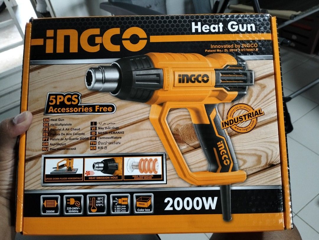 INGCO HEAT GUN 2000W HG200028, Furniture & Home Living, Home ...