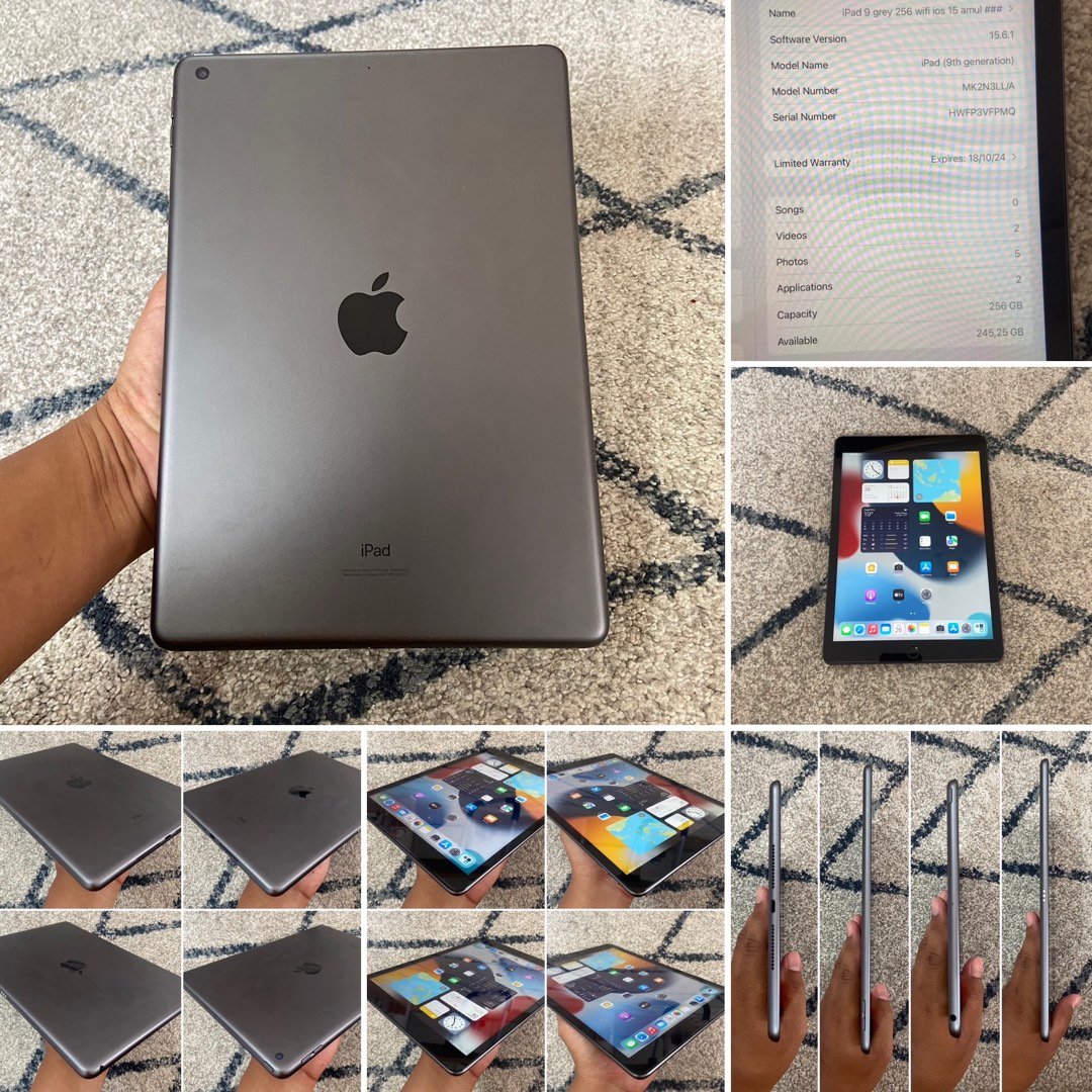 iPad 9 ios 15 langka grey 256gb wifi oktober 2024 batangan, Telepon ...