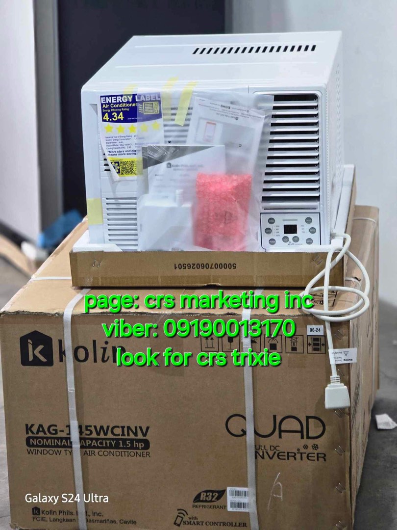 KOLIN WINDOW TYPE AIRCON INVERTER FULL DC KAG75WCINV KAG100WCINV ...
