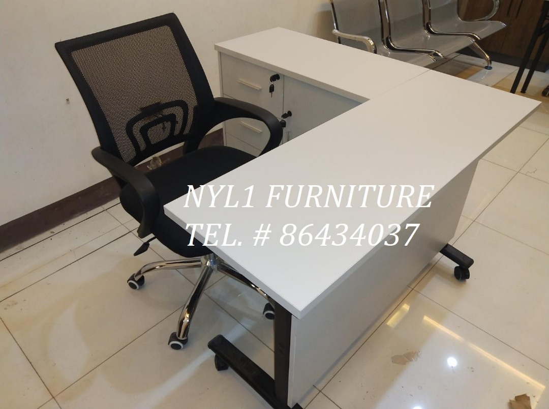 Leader's Desk White L Type, Office Furniture, Manager Table, Boss Table ...