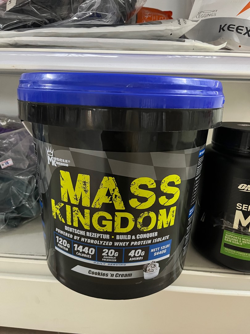 Mass Kingdom Cookies and Cream 5.44kg, Health & Nutrition, Health ...
