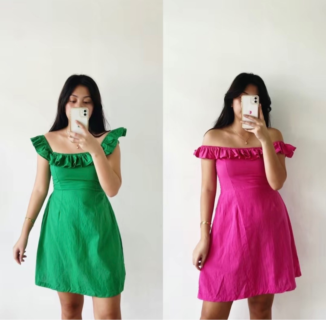 Millie Ruffle Linen Two Way Dress, Women's Fashion, Dresses & Sets ...