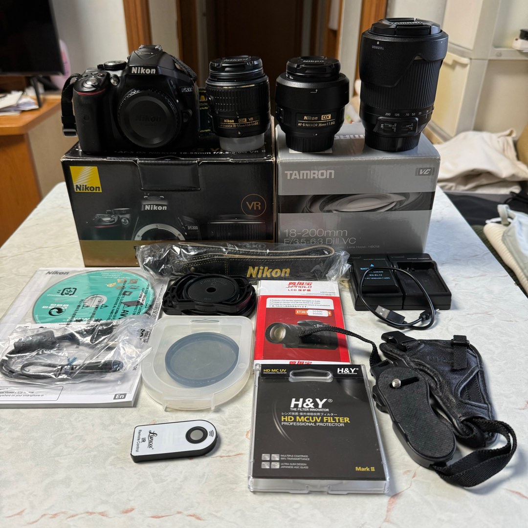 Nikon D5300 with 3 lens and accessories, 攝影器材, 相機 - Carousell