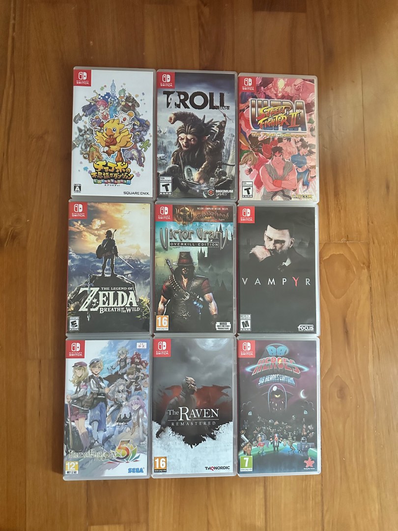 Nintendo Switch game Chokuboo / Troll / Street fighter ultra 2 / Zelda ...