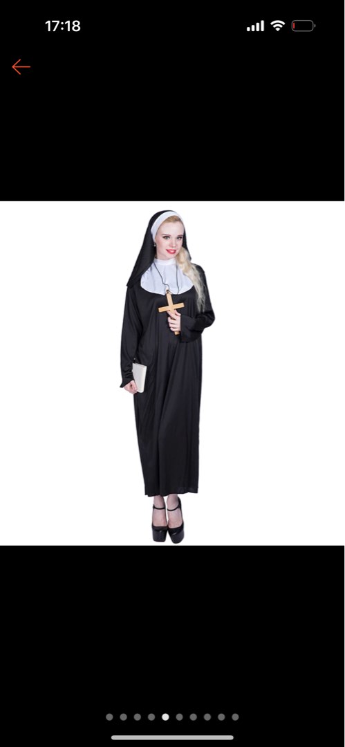 Nun Outfit Comes with Head Scarf and Cross Prop, Women's Fashion ...