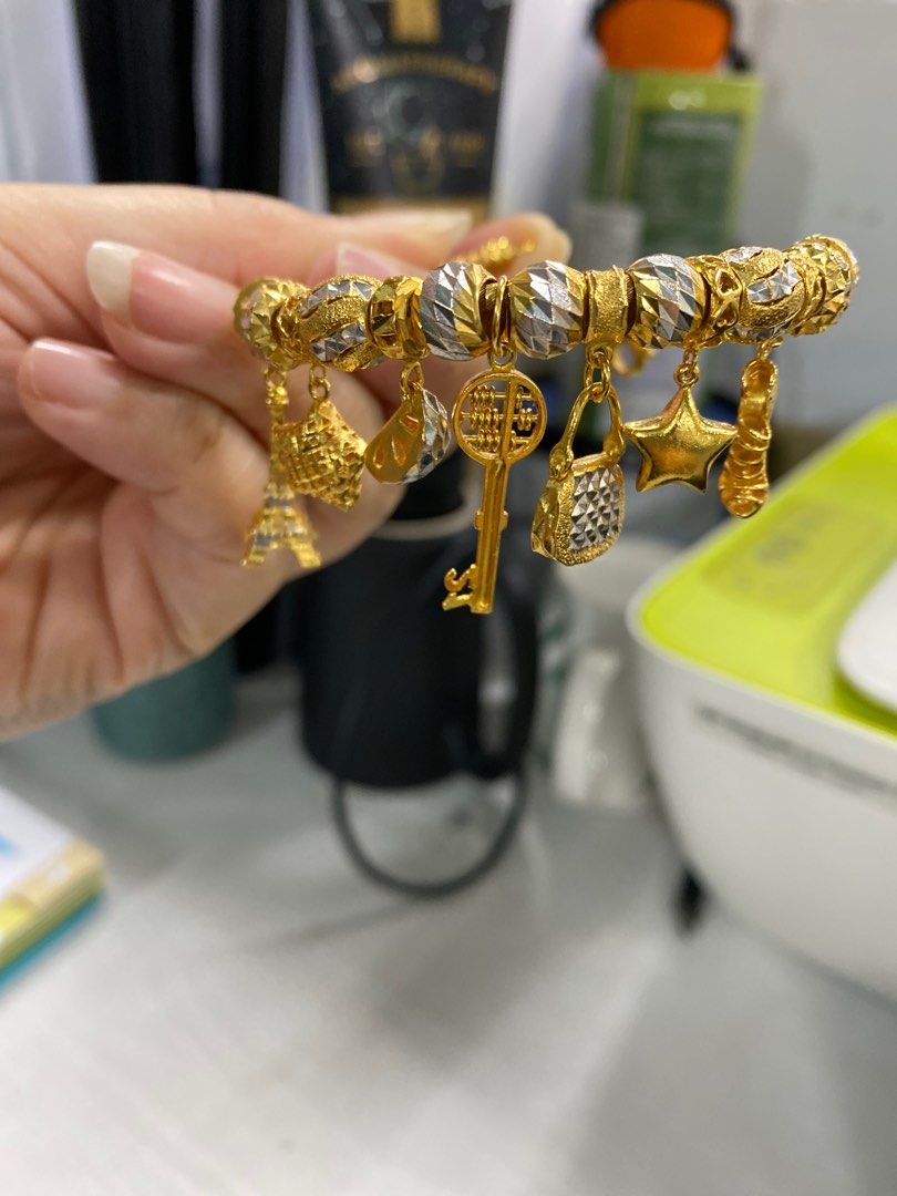 Rantai Tangan Emas 916 Habib Jewels Gold Pandora Charm Bracelet, Luxury ...