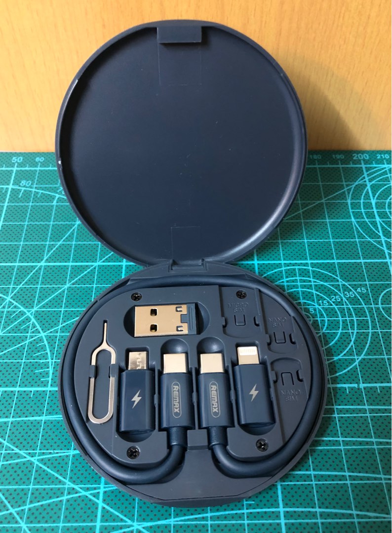 Remax 多功能快充數據線套裝 60W fast charging data cable set 多種接頭組合 轉插 方便 便攜 充電線 叉電 短線 收納套裝 multifunction ...