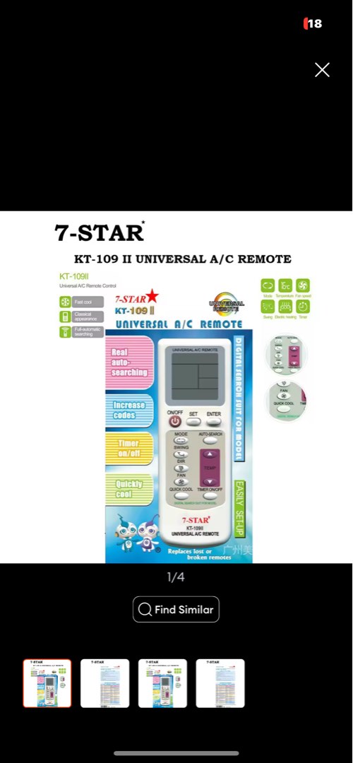 [SG SELLER] KT-109II Universal Aircon Remote Control for all Air Conditioners (Fast-Automatic ...