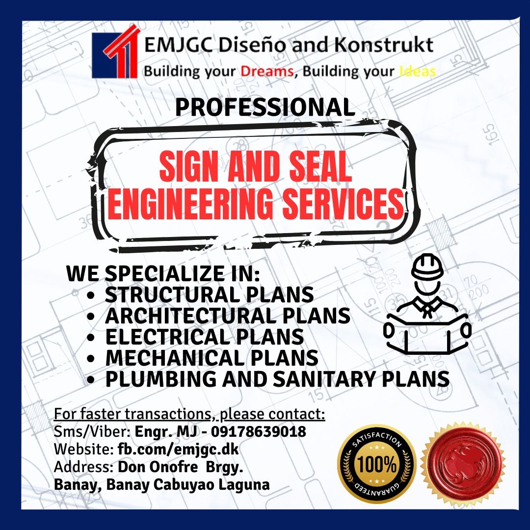 SIGN AND SEAL SERVICES / ENGINEERING CERTIFICATION for Structural ...