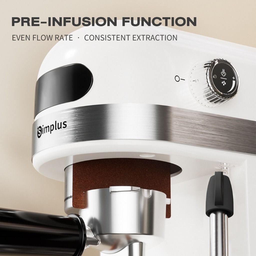 Simplus Semi Auto Espresso Machine With Steam Milk Frother Coffee Maker ...