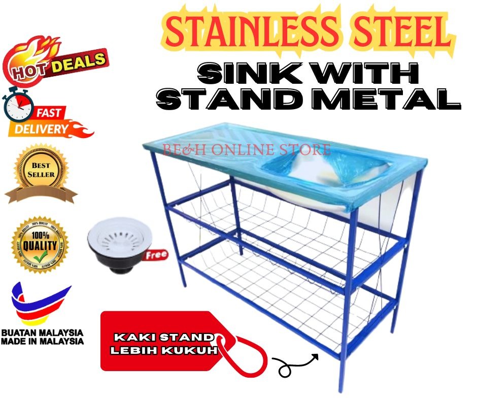 Sinki Dapur Stainless Steel Sink With Sink Stand Complete Set Sinki ...