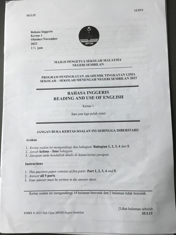 SPM English 2023 papers| MPSM N9 | Paper 1& Paper 2, Hobbies & Toys ...