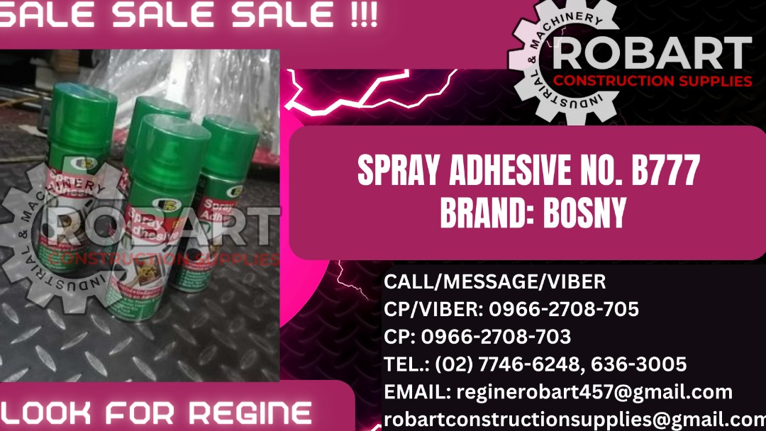 SPRAY ADHESIVE NO. B777 BRAND: BOSNY, Commercial & Industrial ...
