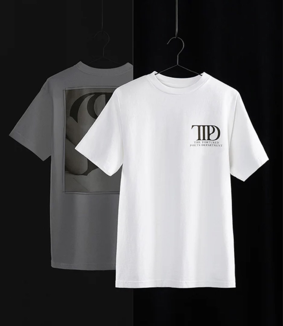 Taylor Swift TTPD white shirt, Women's Fashion, Tops, Shirts on Carousell