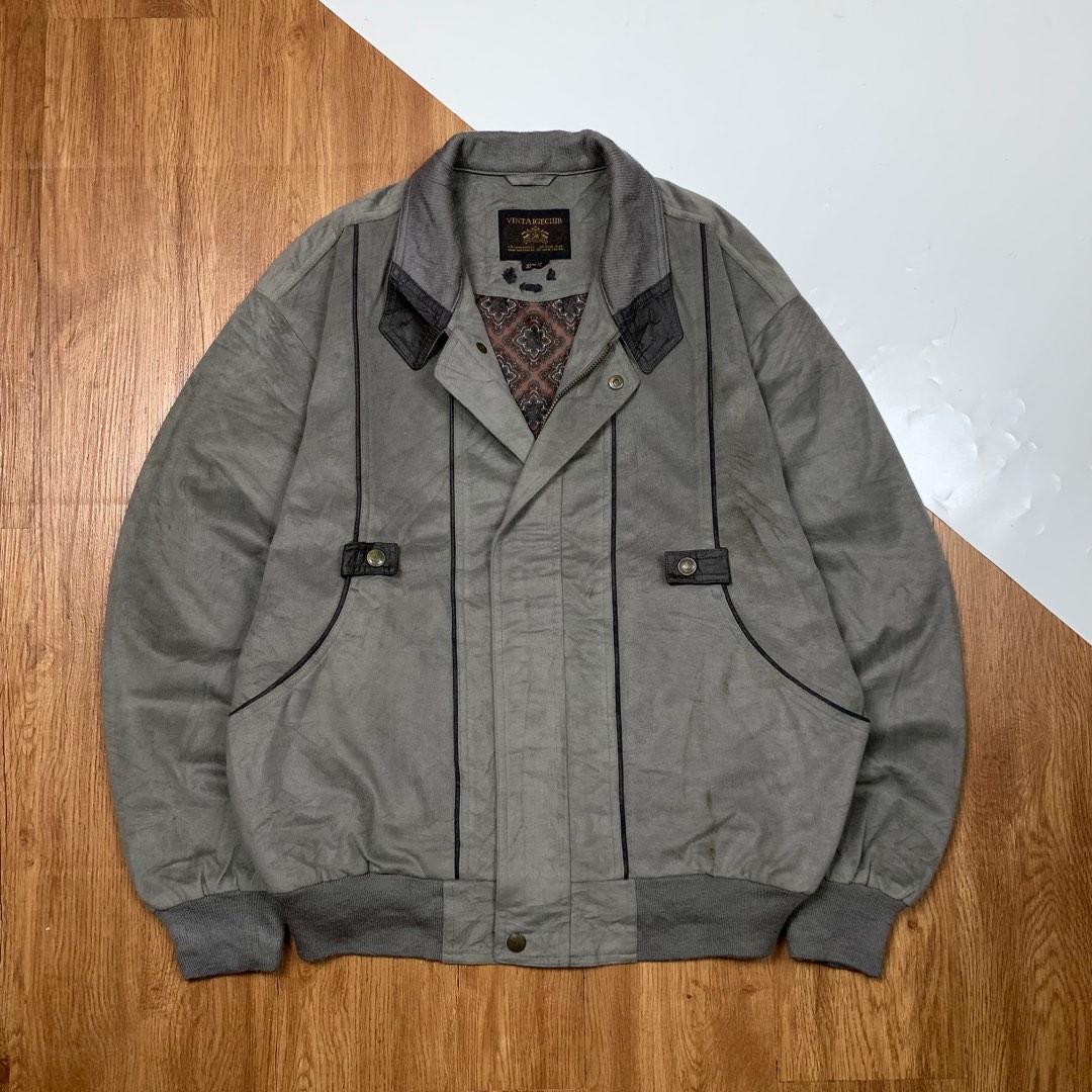 Vintage Club Filght Jacket ( BOXY FIT ), Fesyen Pria, Pakaian , Baju ...