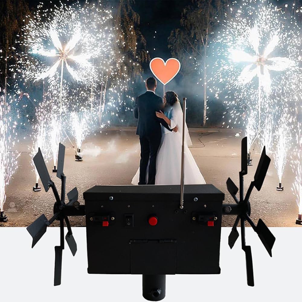 Wedding Cold Fireworks Machine Remote Control Double Wing Flame ...