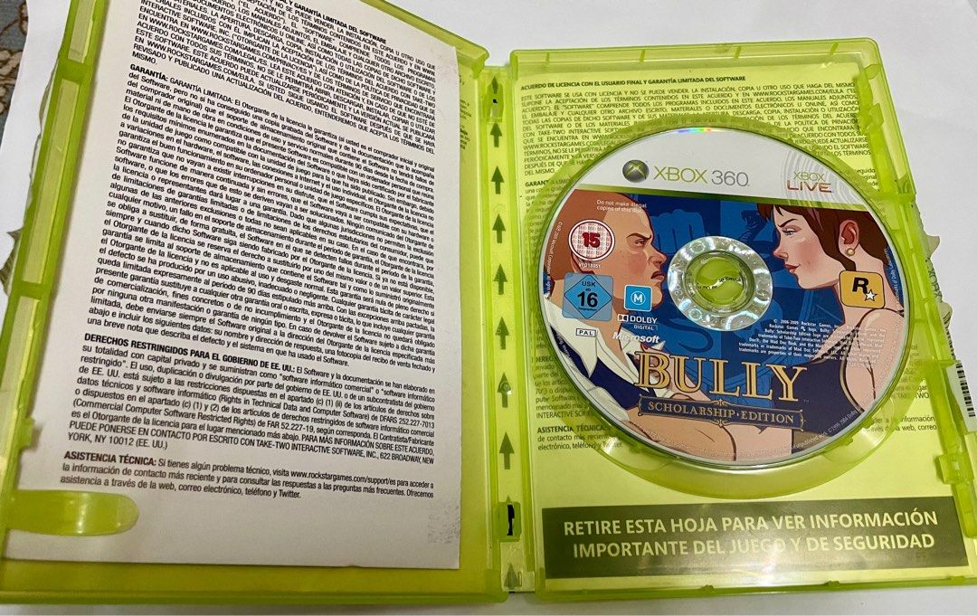 Xbox BULLY SCHOLARSHIP EDITION 360 One Series X S Disc Game, Video ...