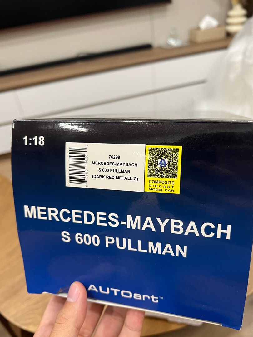 1/18 Autoart Mercedes Maybach S600 Pullman Dark Red Metallic Model Car ...