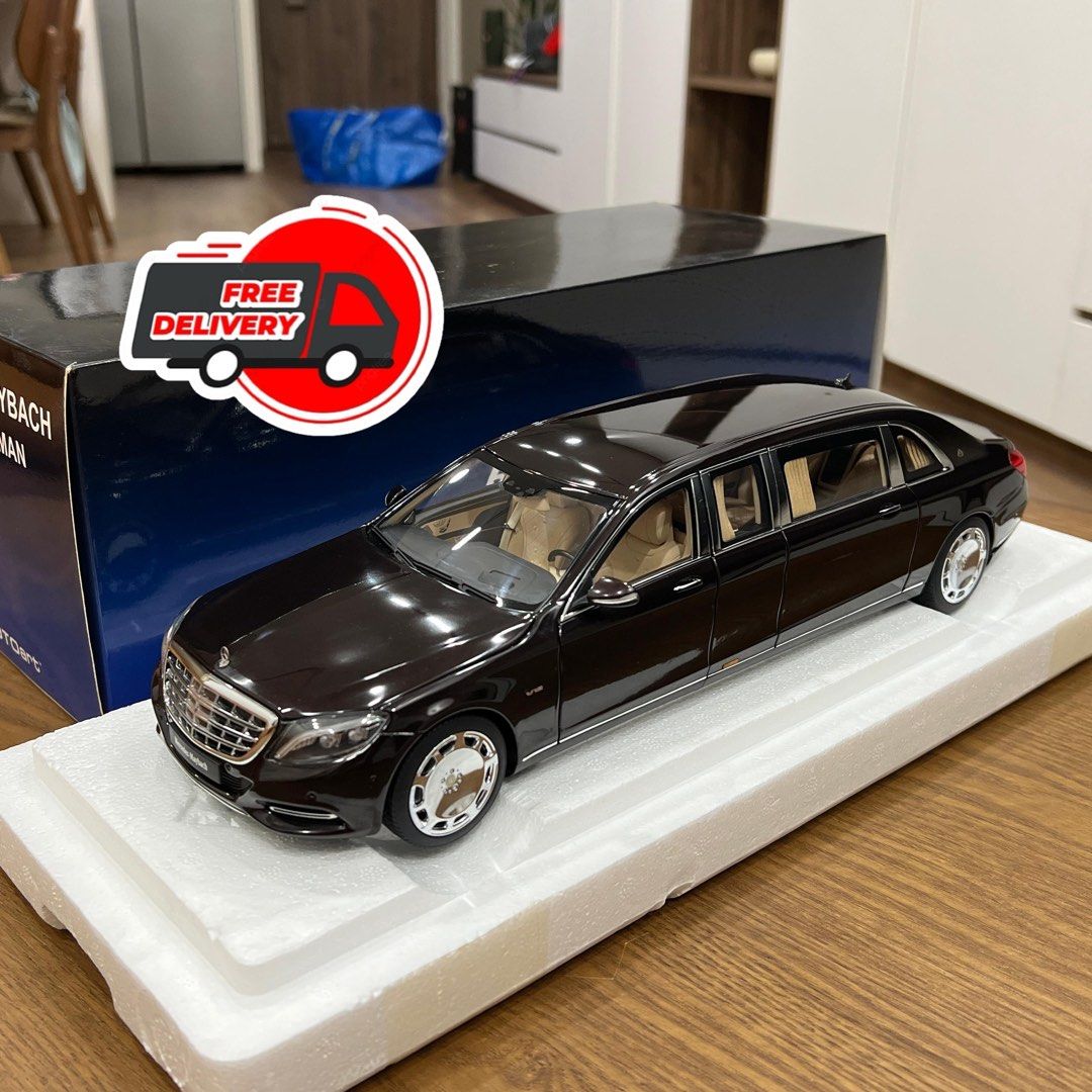 1/18 Autoart Mercedes Maybach S600 Pullman Dark Red Metallic Model Car ...