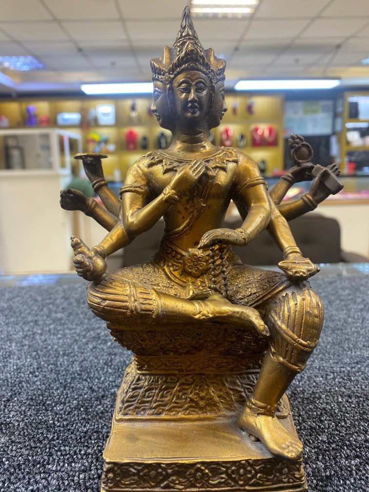 8' THAILAND BUDDHA 4 HEAD AND 6 ARMS 3/ BRASS COPPER, Hobbies & Toys ...